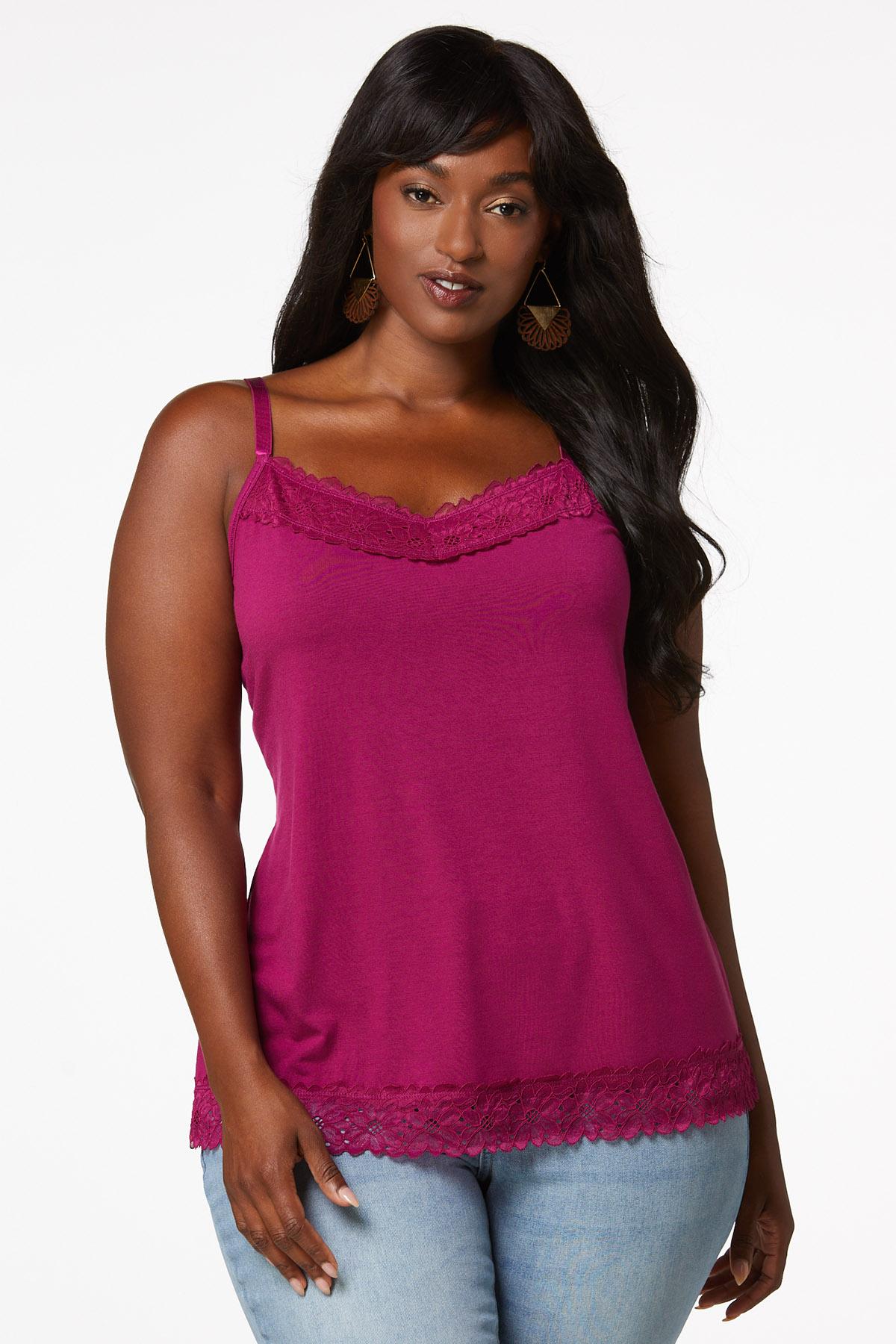 Pink Plus Size Lace Top